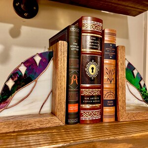 Mountain and Stars Bookends | Night Court Stained Glass | Stained Glass ...