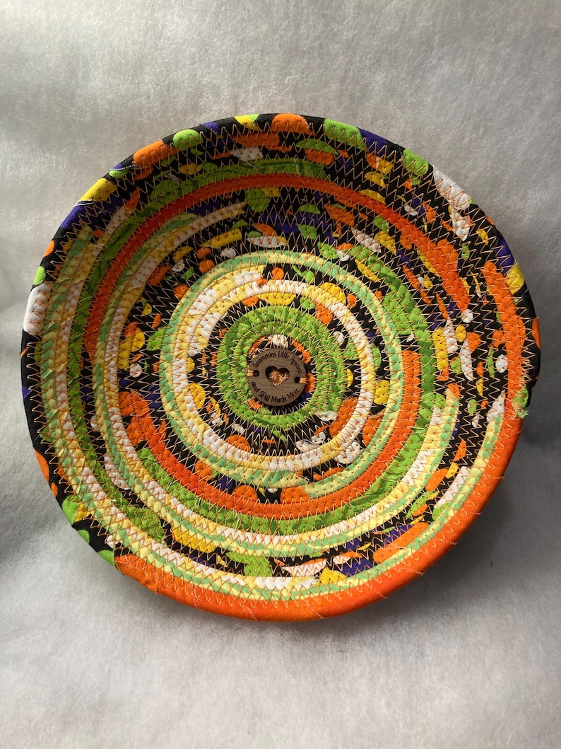 Medium Fabric Bowl, Rope Bowl, Coiled Rope Basket, Rag Basket, Fabric ...