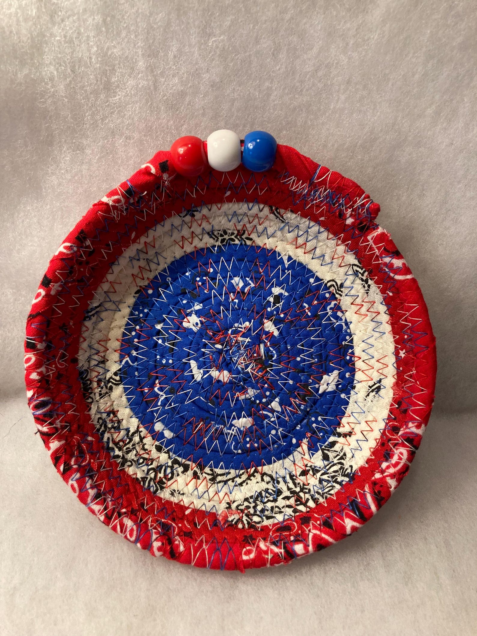 Extra Small Fabric Bowl, Patriotic Rope Bowl, American Theme Rope ...