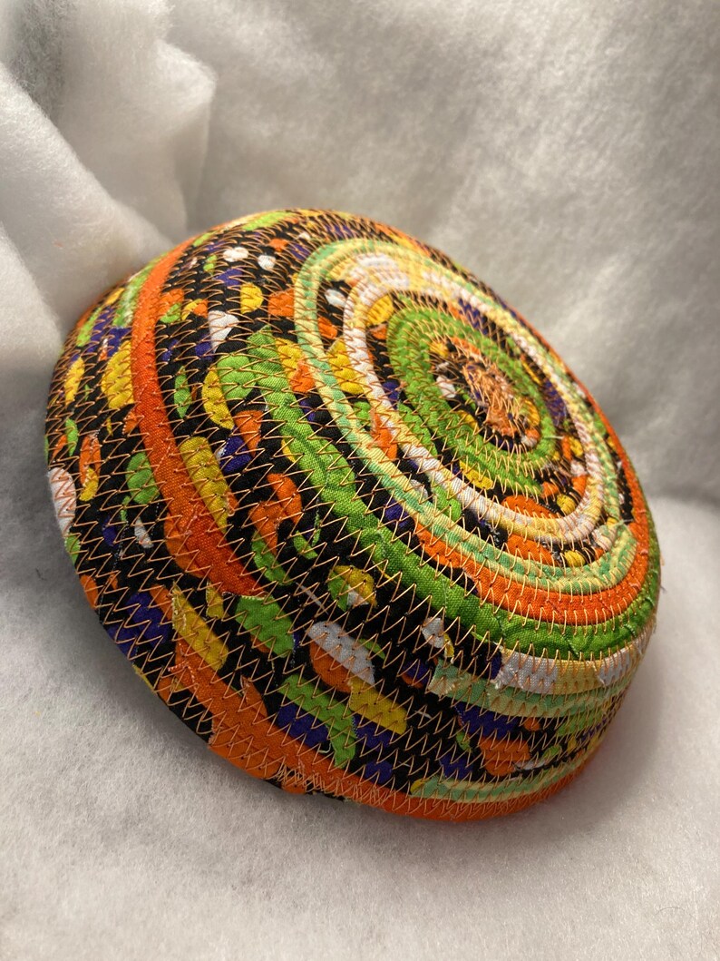 Medium Fabric Bowl, Rope Bowl, Coiled Rope Basket, Rag Basket, Fabric ...