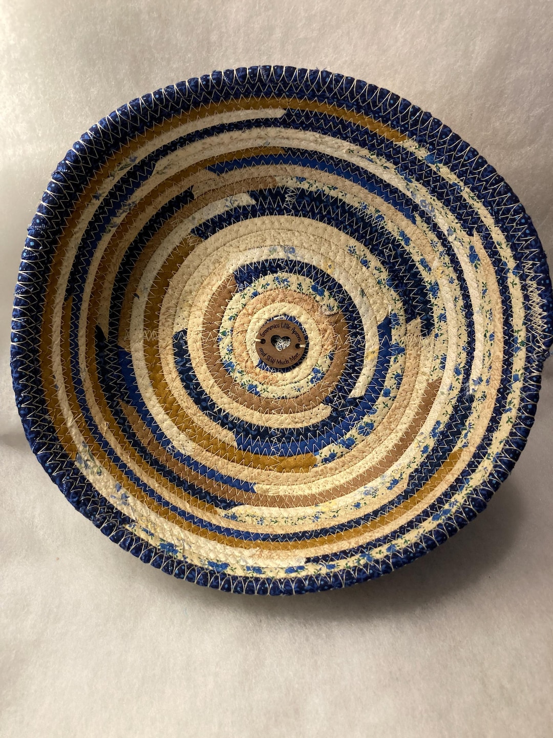 Extra Large Fabric Bowl, Rope Bowl, Coiled Rope Basket, Rag Basket ...