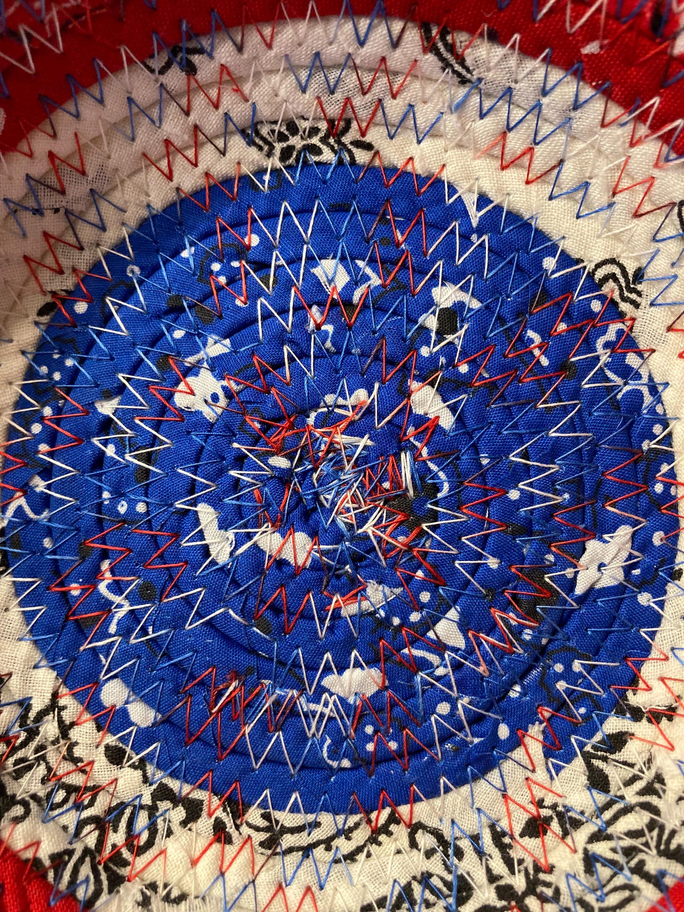 Extra Small Fabric Bowl, Patriotic Rope Bowl, American Theme Rope ...