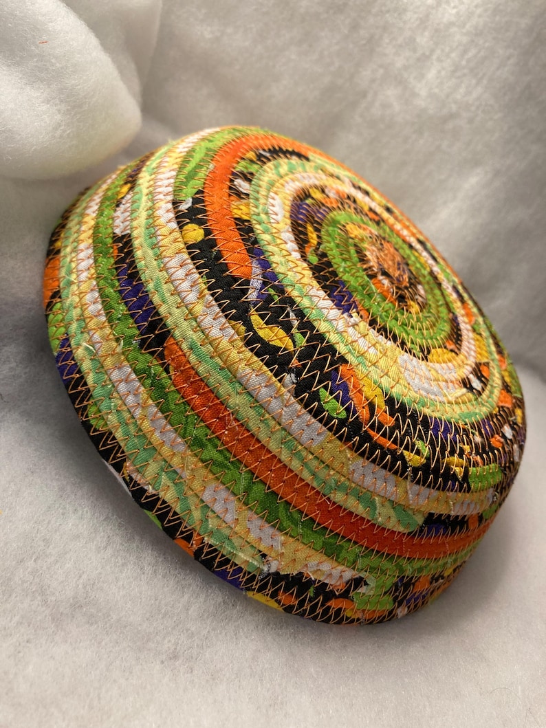 Medium Fabric Bowl, Rope Bowl, Coiled Rope Basket, Rag Basket, Fabric ...