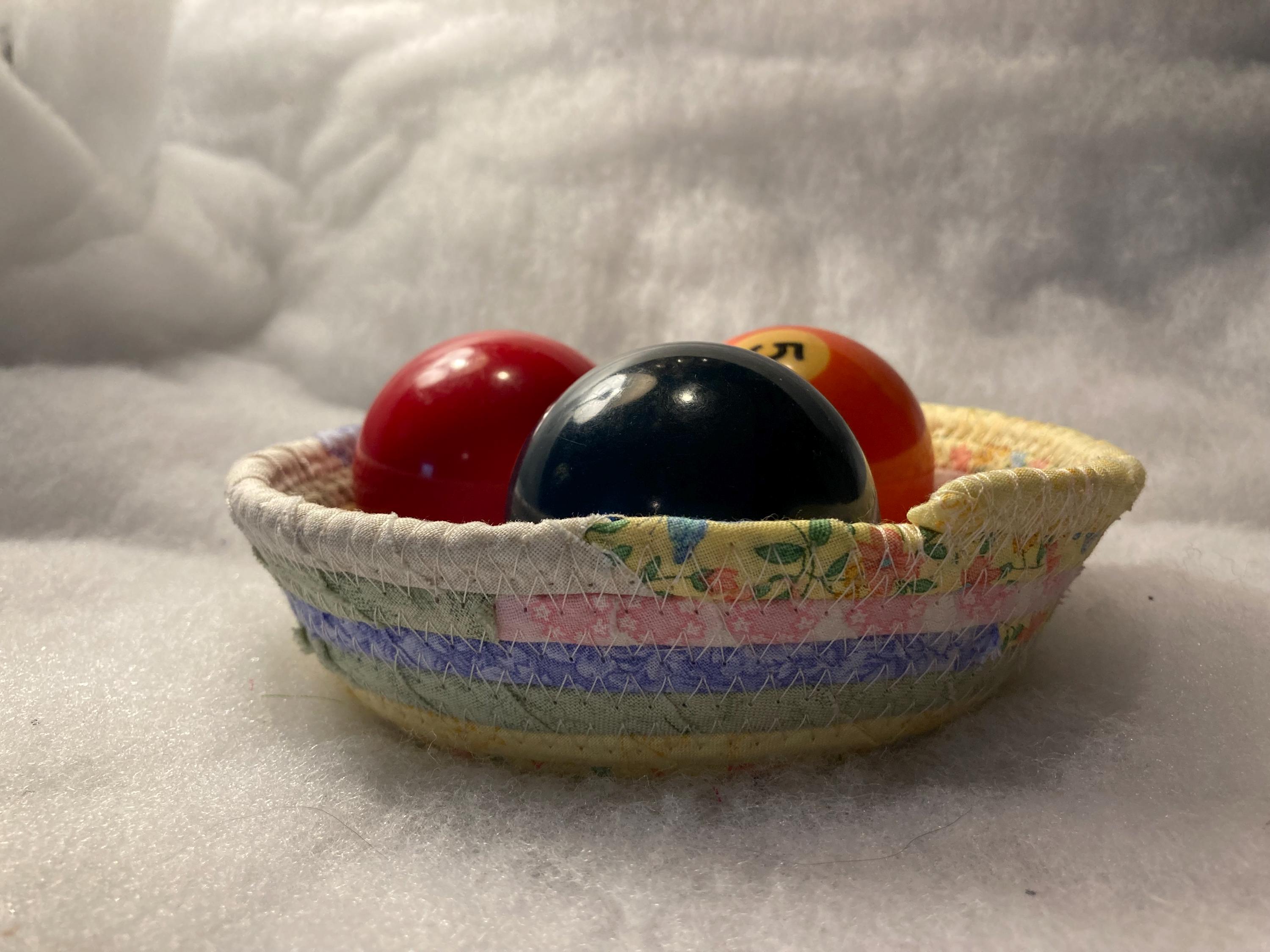 Small Fabric Bowl, Rope Bowl, Coiled Rope Basket, Rag Basket, Fabric ...