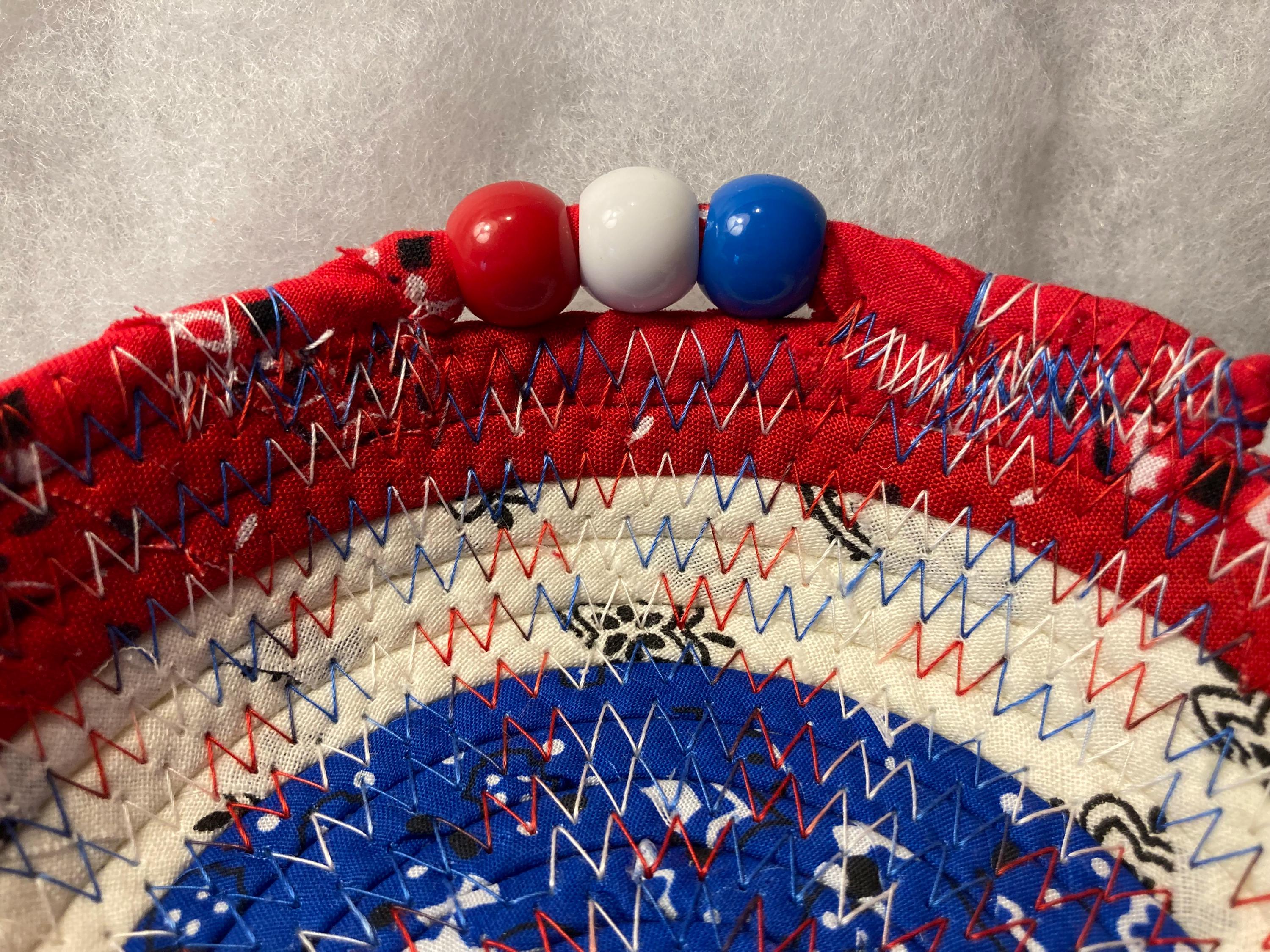 Extra Small Fabric Bowl, Patriotic Rope Bowl, American Theme Rope ...