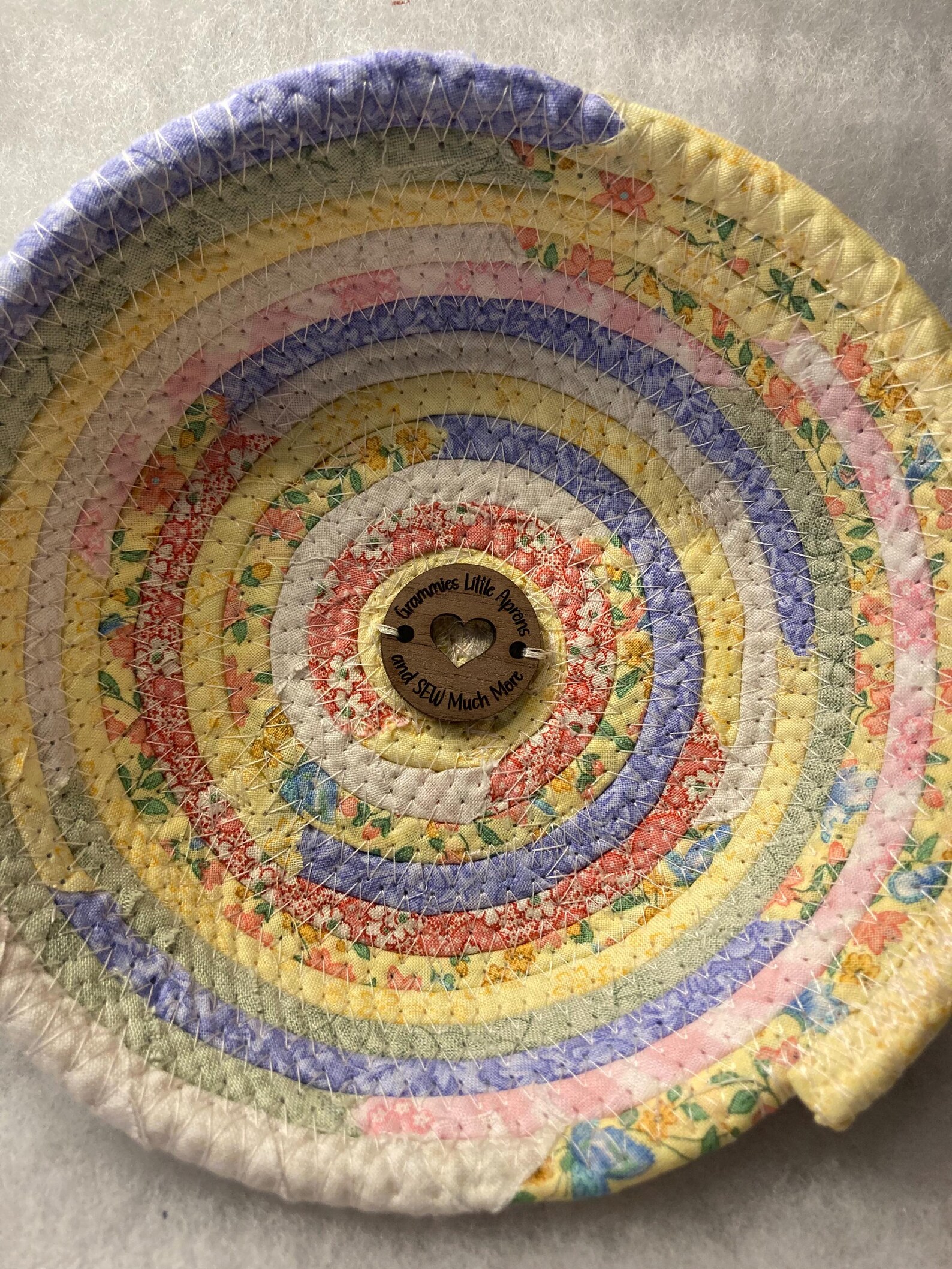 Small Fabric Bowl, Rope Bowl, Coiled Rope Basket, Rag Basket, Fabric ...