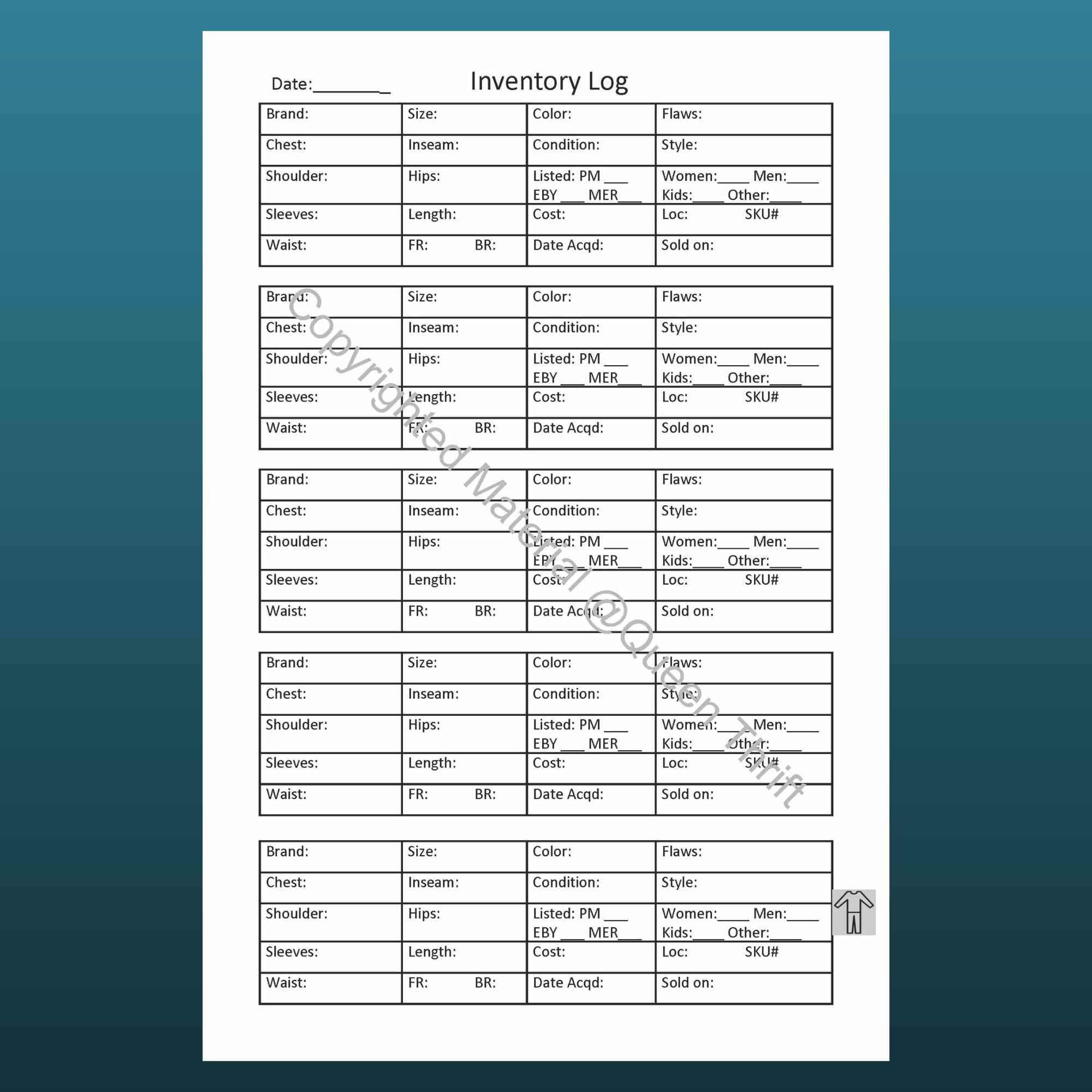 Reseller Logbook & Planner for Online Clothing Sellers - Etsy