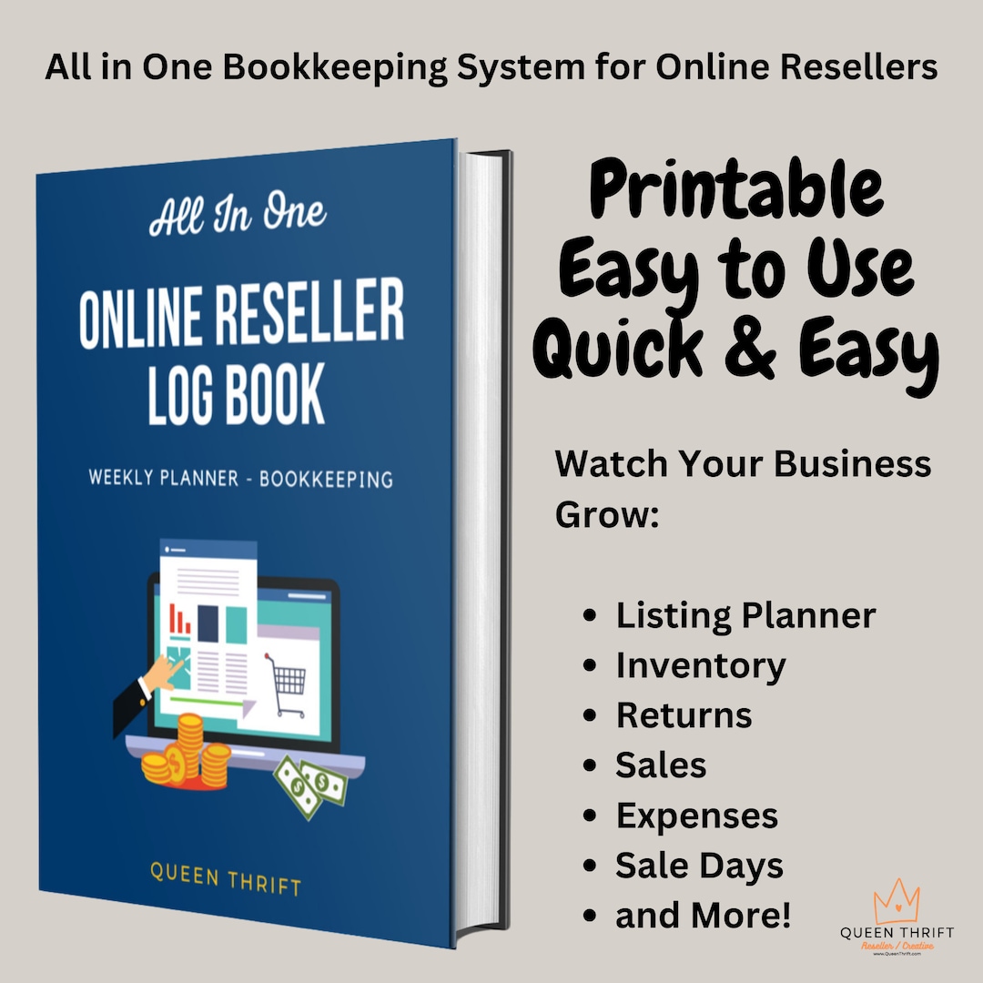 Online Reseller Log Book - All in One - Small Business Bookkeeping and ...