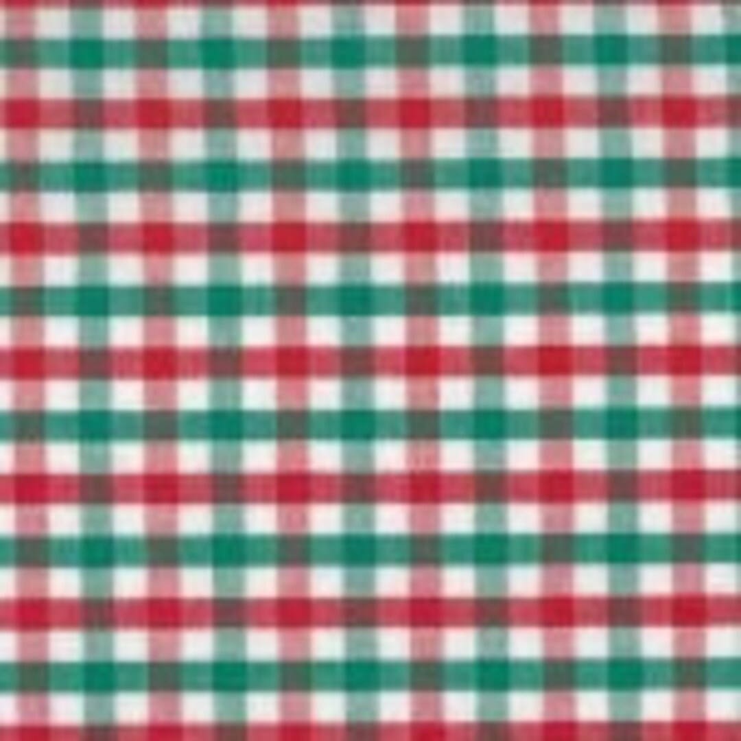 Red and Green Check Fabric by Fabric Finders - Etsy