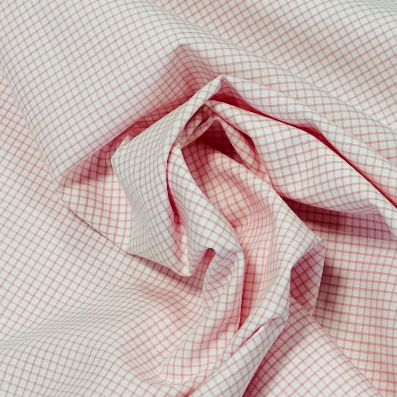 Pink Window Check Fabric - Etsy