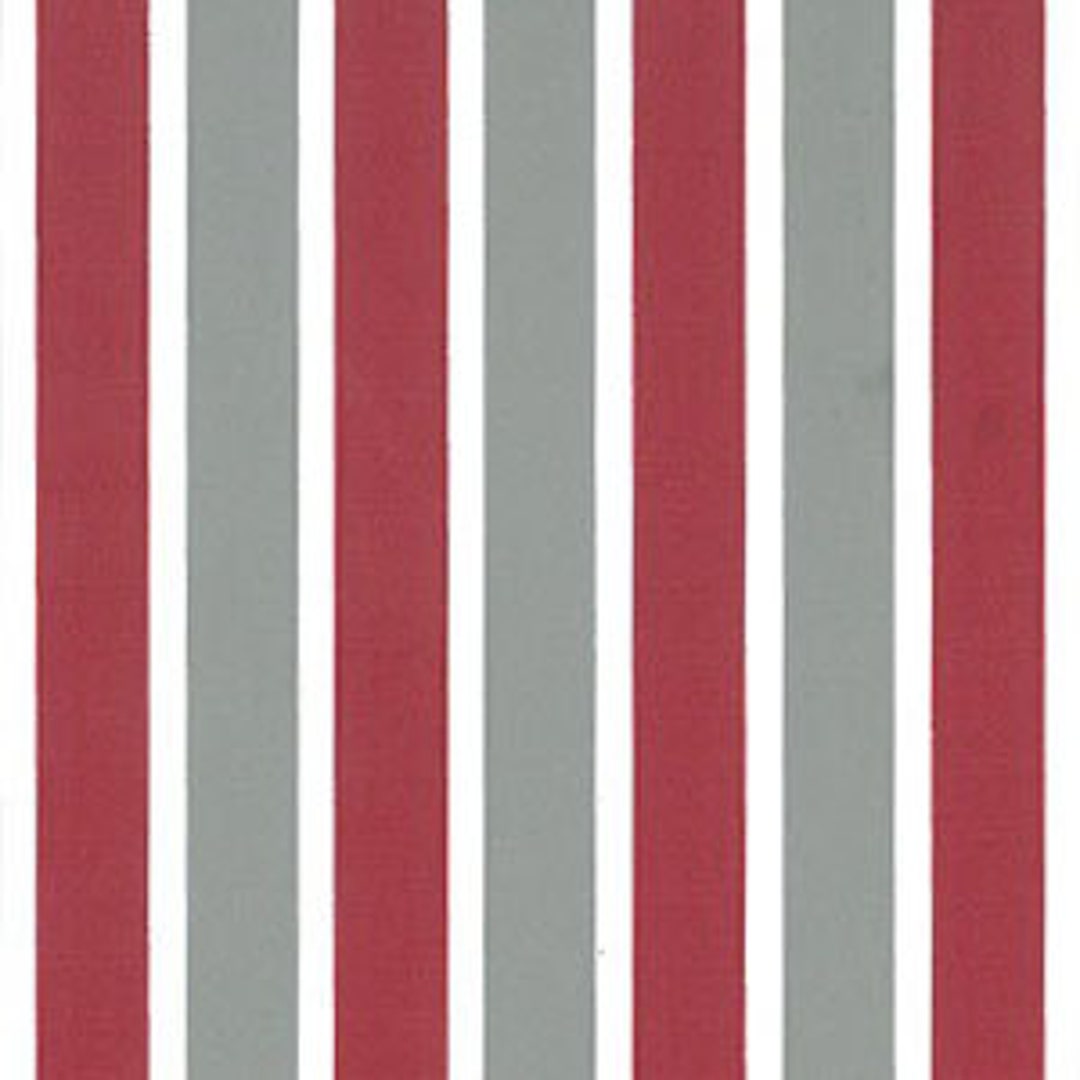 Red and Grey Striped Fabric by Fabric Finders - Etsy