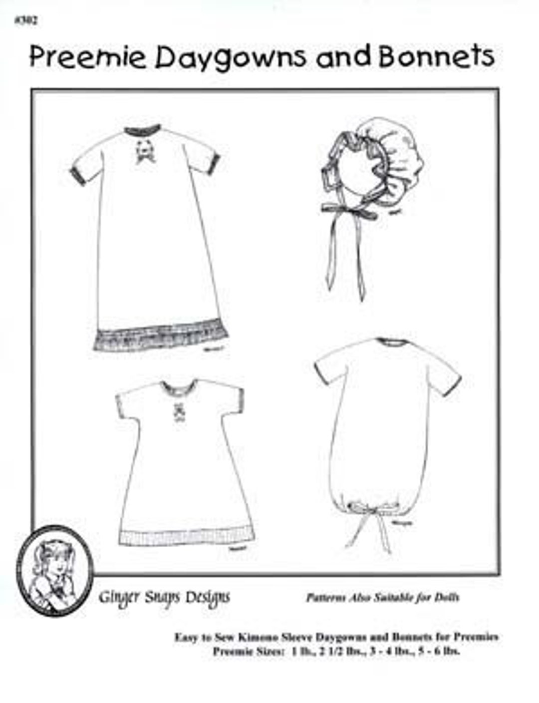 Preemie Daygowns and Bonnets Pattern by Ginger Snaps Designs - Etsy