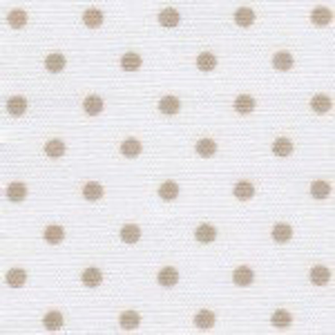 Tan Dots on White Polka Dot Fabric by Fabric Finders - Etsy