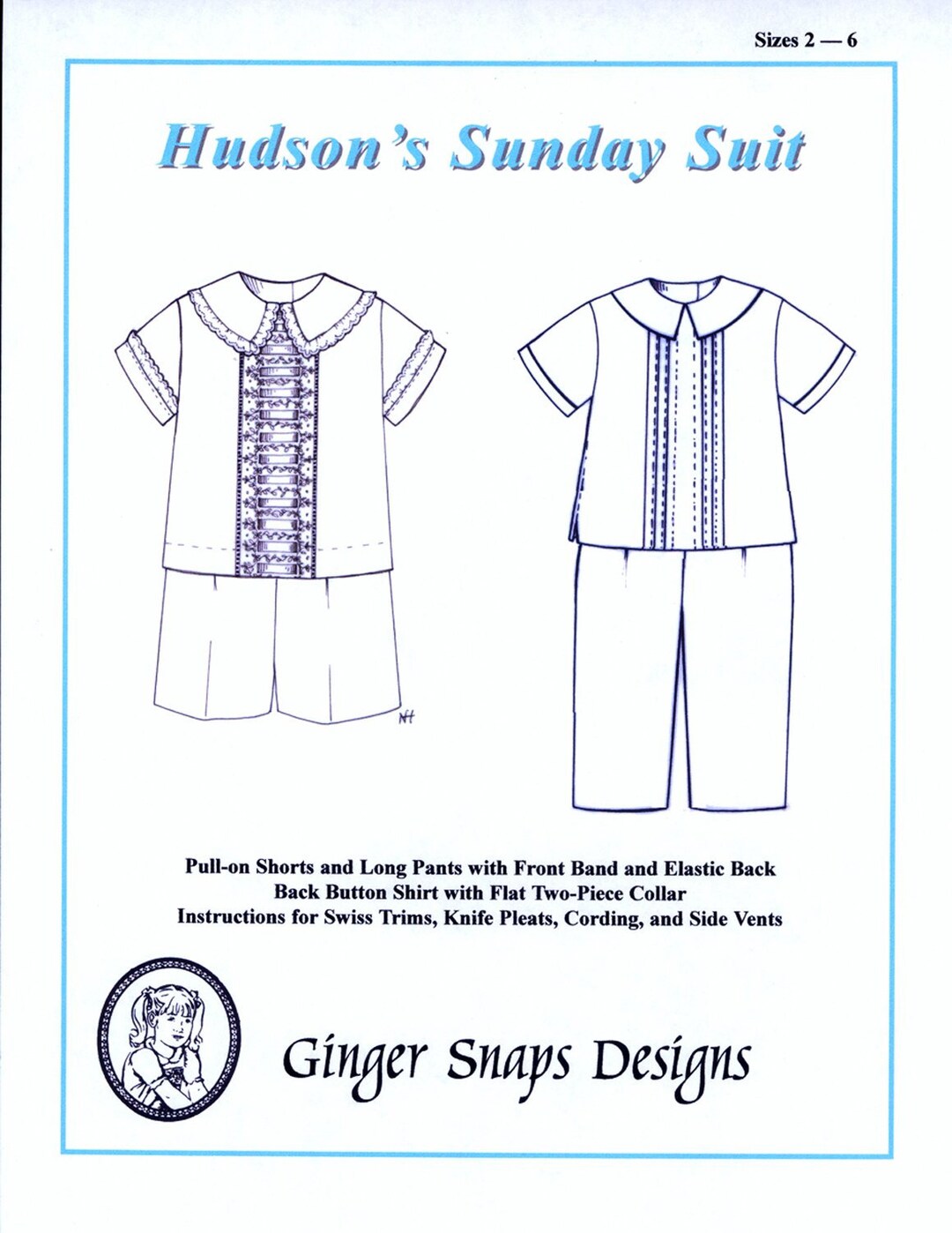 Hudson's Sunday Suit Pattern by Ginger Snaps Designs - Etsy