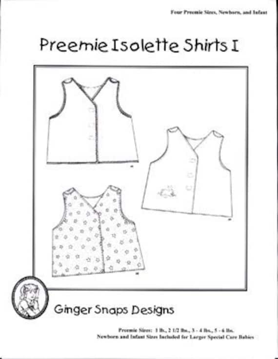 Preemie Isolette Shirts I Pattern by Ginger Snaps Designs | Etsy
