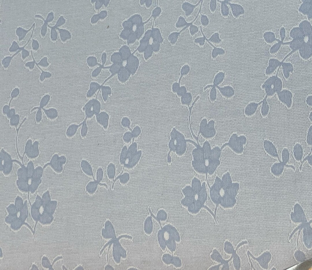 Swiss Jacquard Floral Pique Fabric in Blue by Bear Threads - Etsy