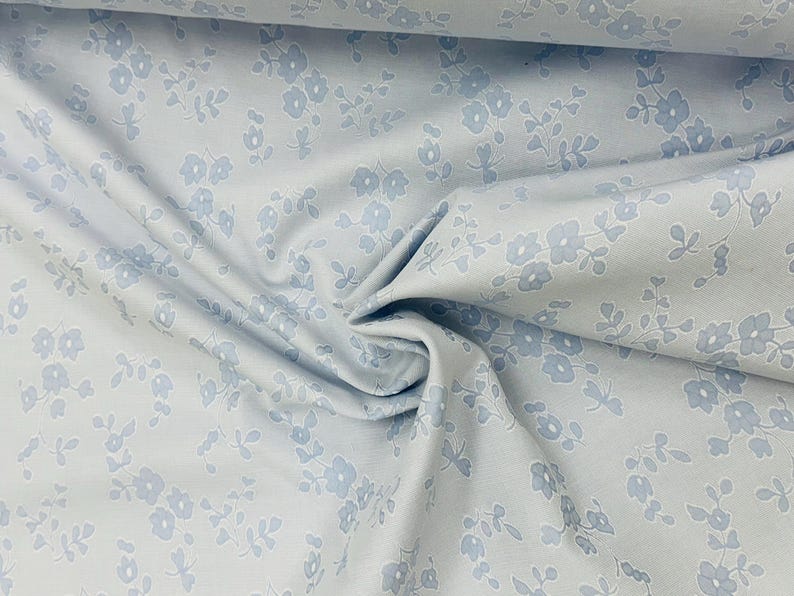 Swiss Jacquard Floral Pique Fabric in Blue by Bear Threads - Etsy