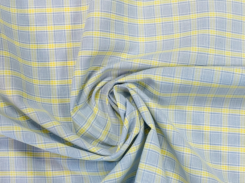 Yellow and Blue Plaid Fabric by Fabric Finders - Sew -sewing - Quilt ...