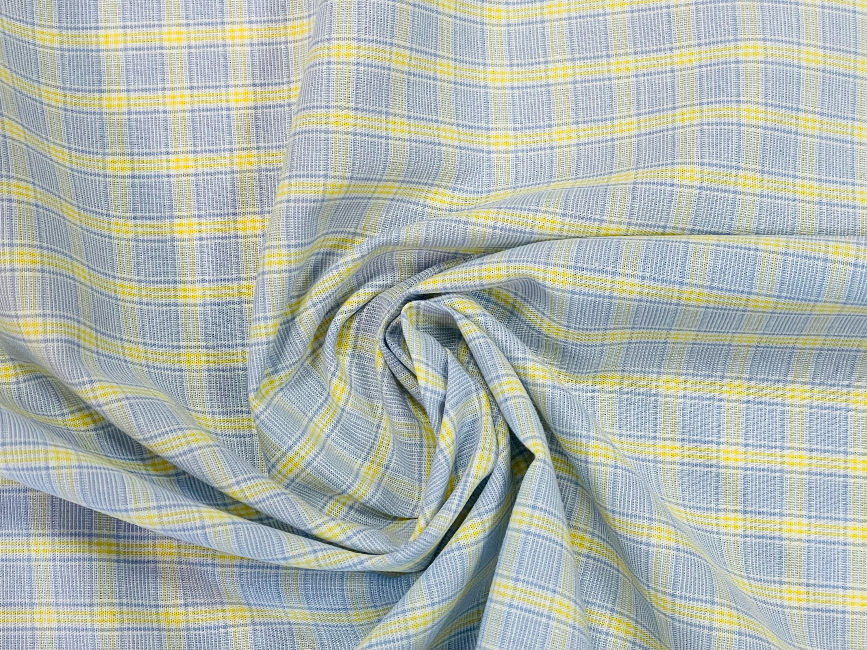 Yellow and Blue Plaid Fabric by Fabric Finders Sew sewing - Etsy