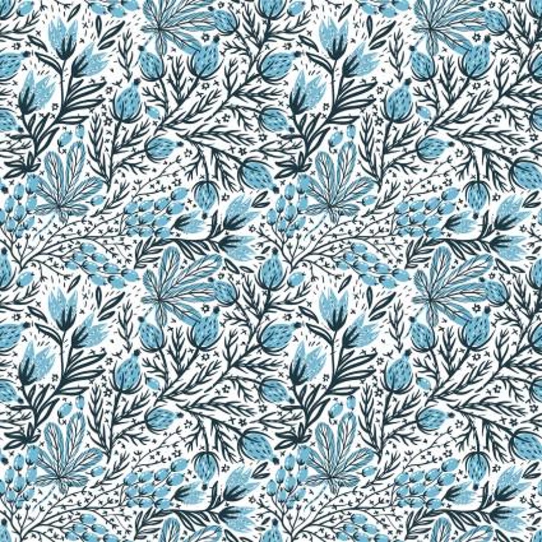 Whimsy Floral Fabric White by in the Beginning Fabrics - Etsy