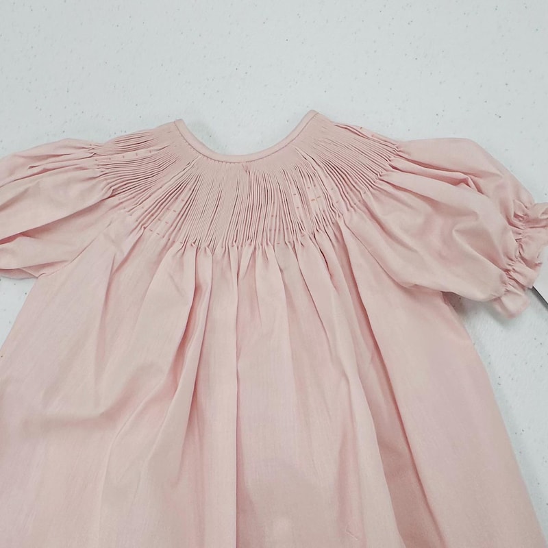 Pink Smocked Girls Dress - Etsy