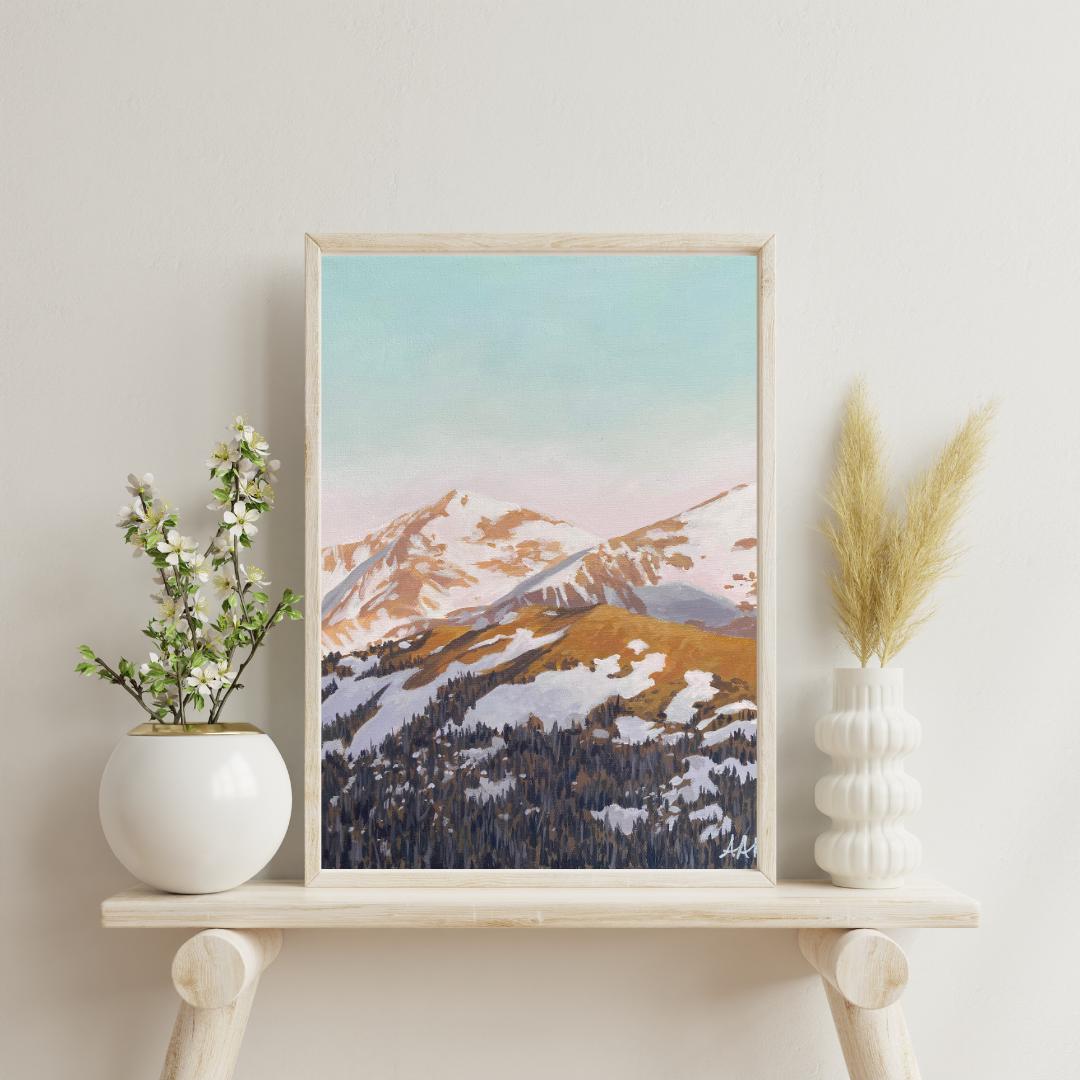Snowy Rockies // Colorado Mountain Art Print // Original Wall Art ...