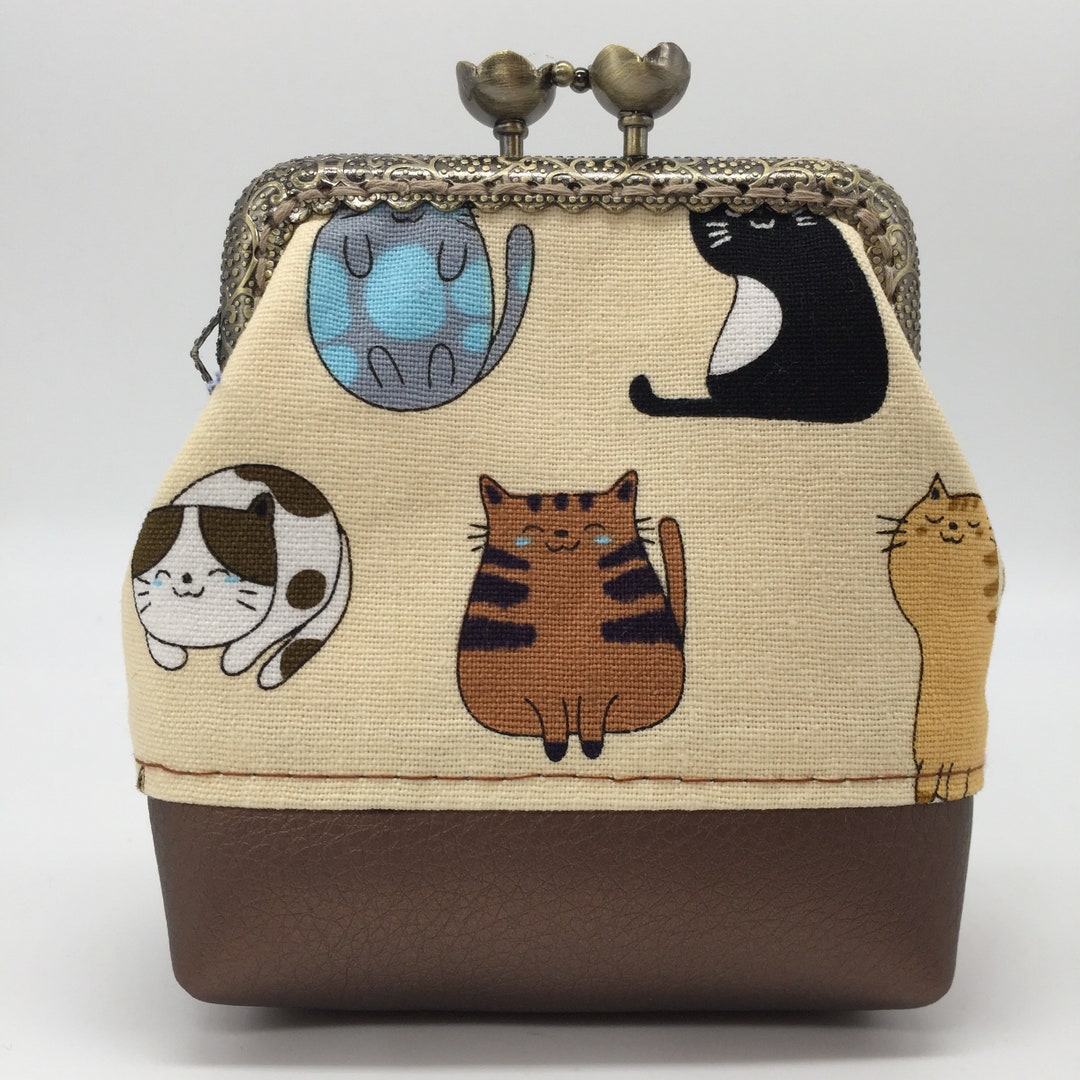 Ladies Clip Wallet Fabric Purse Girl Woman Bag Coin Purse Cat Tomcat - Etsy