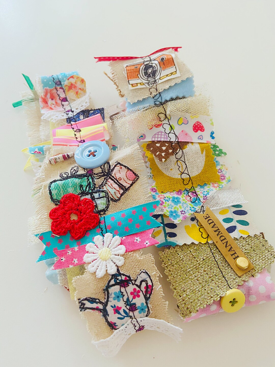 Snippet Roll / Fabric Junk Journal Roll / Fabric Scraps and - Etsy