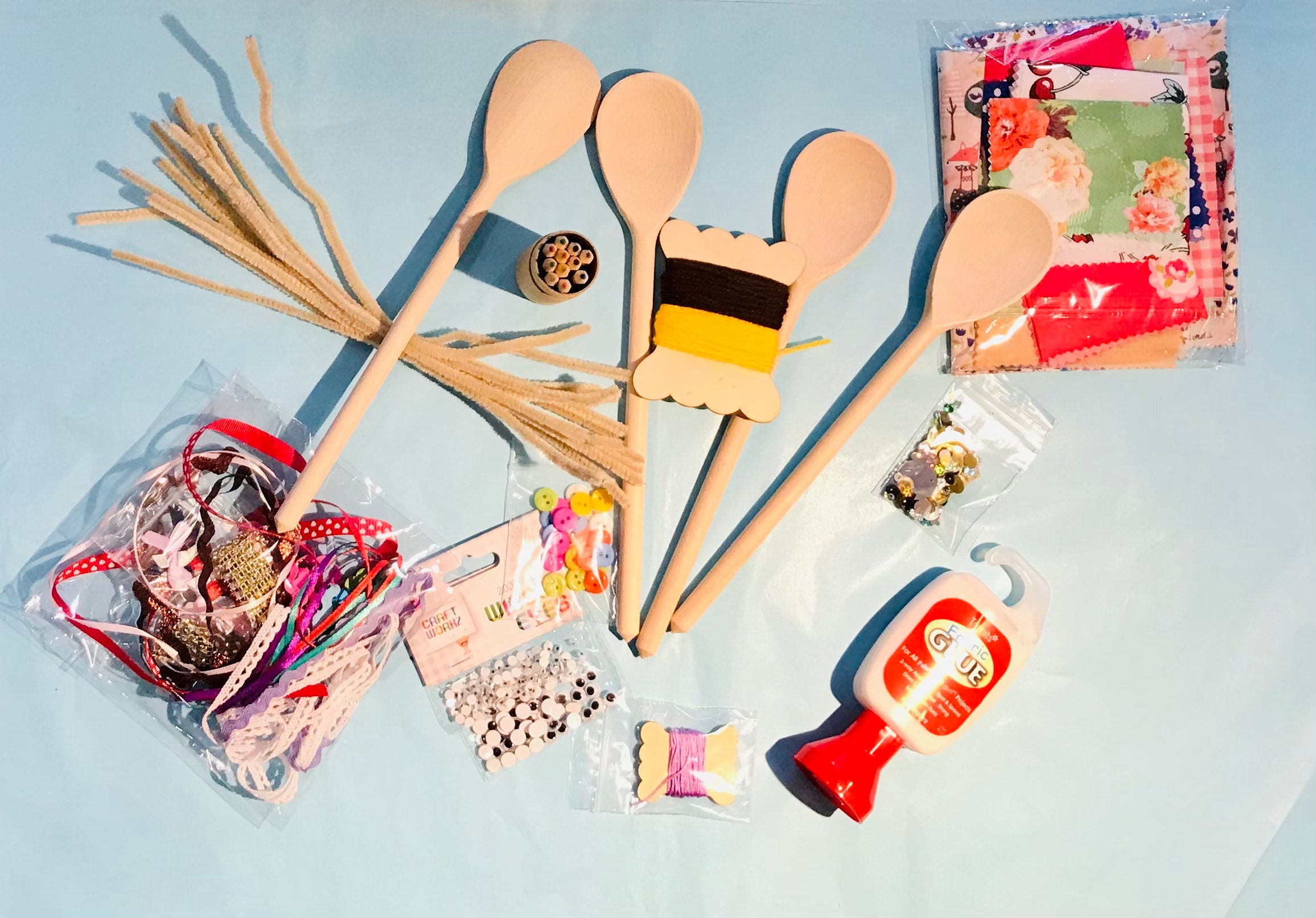 Childrens Craft Kit Wooden Spoon People / Puppets . | Etsy