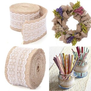 Hessian and Lace Trims Available in 5 Designs Sold per Metre. Rustic ...