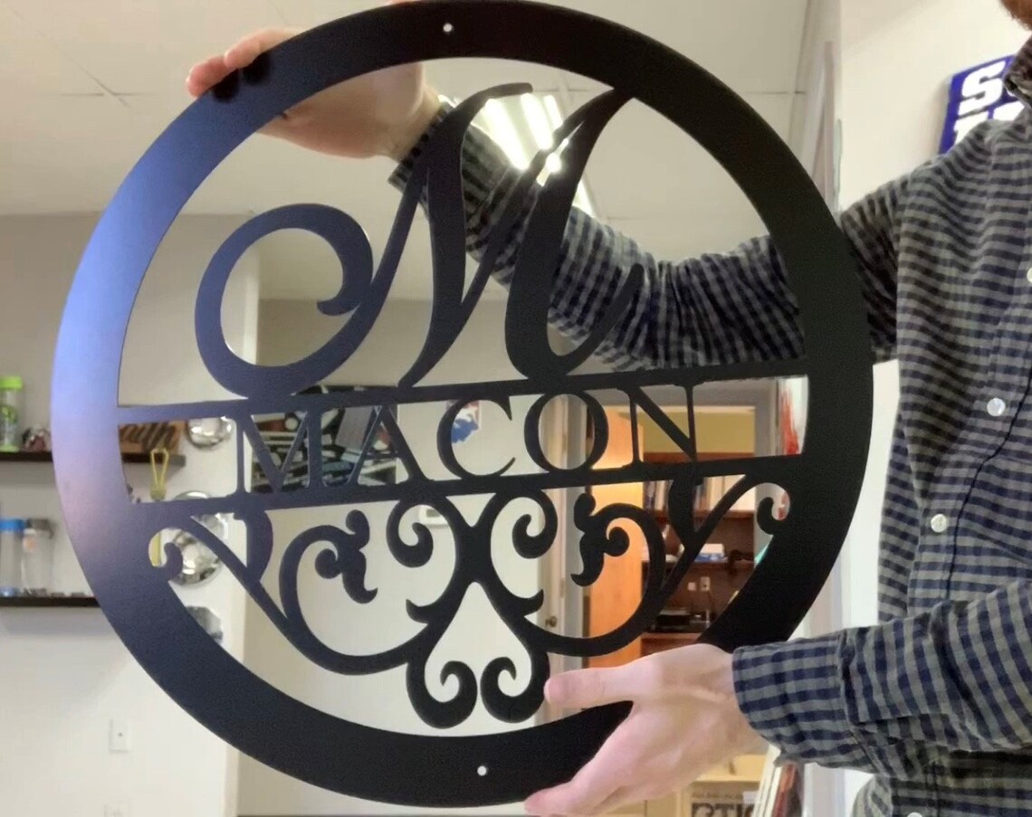 CUSTOM Metal Circle Monogram - Etsy