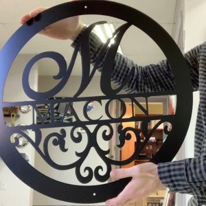 CUSTOM Metal Circle Monogram - Etsy