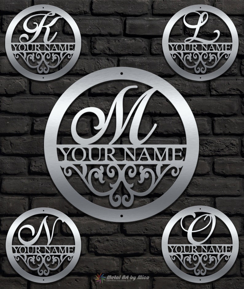 CUSTOM Metal Circle Monogram - Etsy