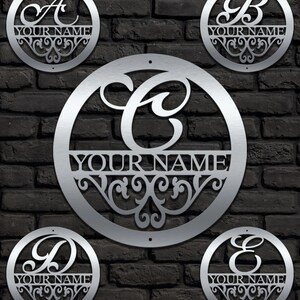 CUSTOM Metal Circle Monogram - Etsy