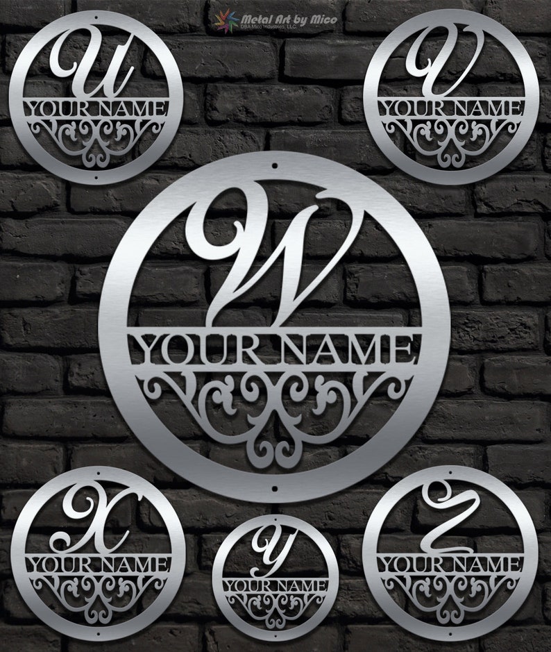 CUSTOM Metal Circle Monogram - Etsy