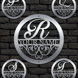 CUSTOM Metal Circle Monogram - Etsy