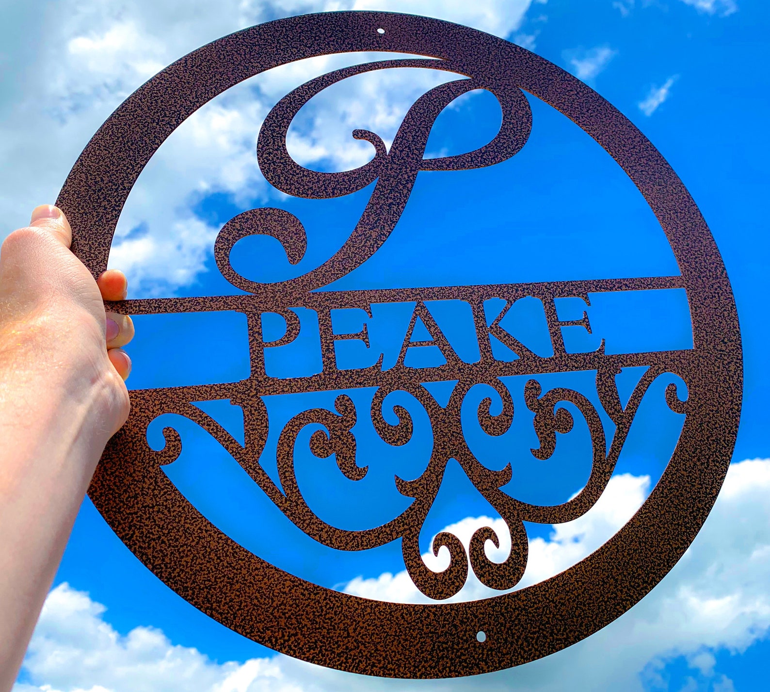 CUSTOM Metal Circle Monogram - Etsy