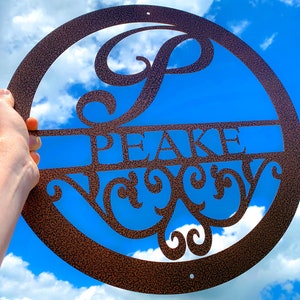 CUSTOM Metal Circle Monogram - Etsy