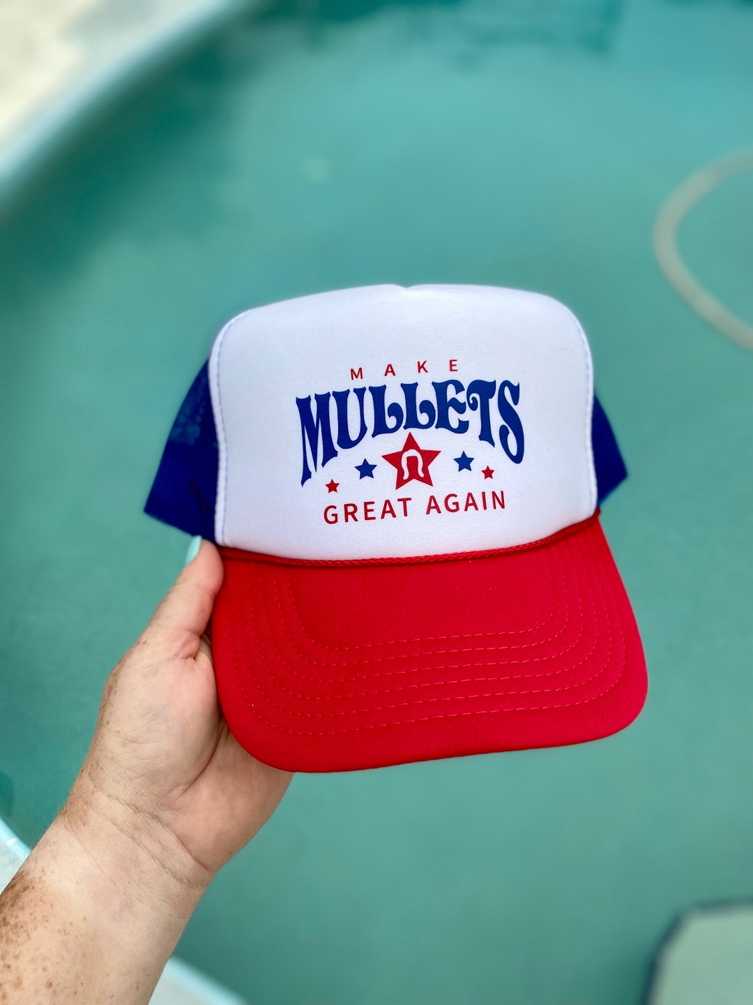 Make Mullets Great Again | Trucker Hat | Patriotic Hat | Red, White ...