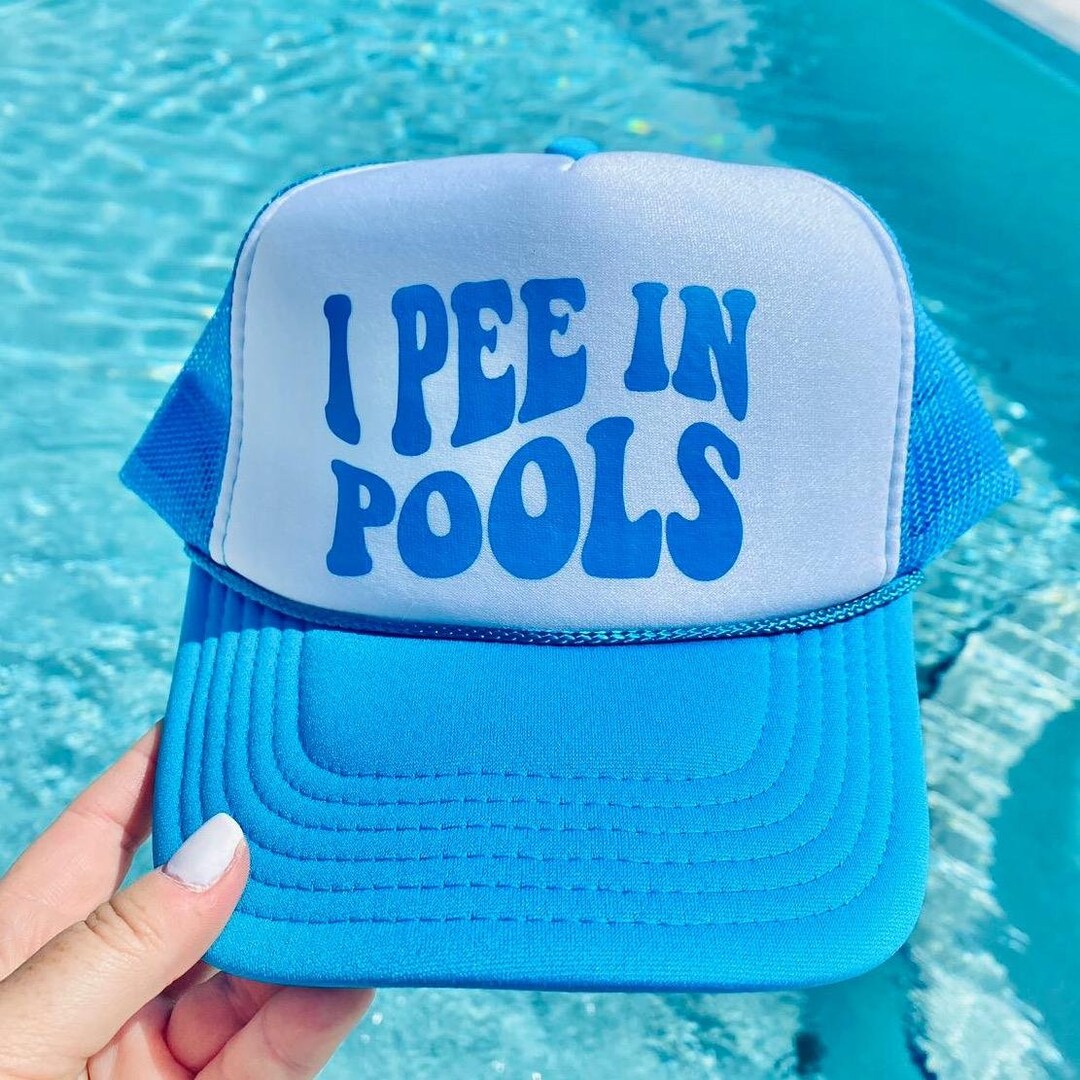 I Pee in Pools | Trucker Hat | Neon Blue | Unisex Hat - Etsy