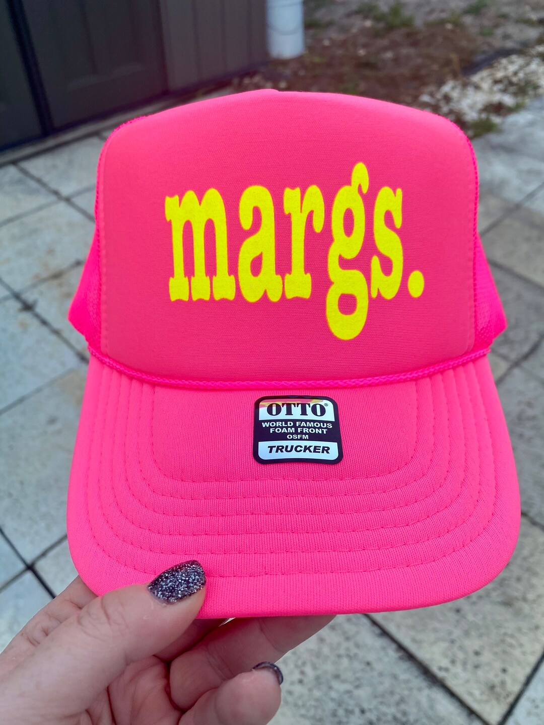 Margs | Trucker Hat | Neon Pink Hat | Funny Drinking Hat - Etsy