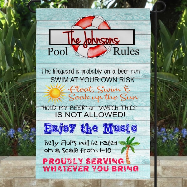 Pool Rules Sign - Etsy