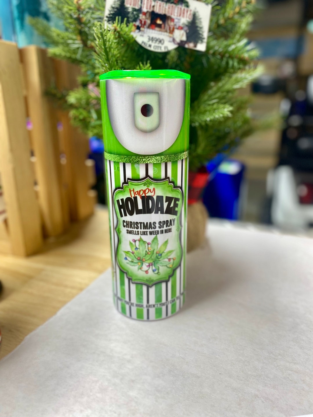 Happy Holidaze Spray Weed Scent Christmas Tumbler 20oz Skinny Tumbler ...