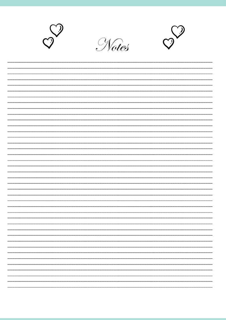 Notes Planner, Daily Notes, Daily Planner Notes, Printable PDF, Notes ...
