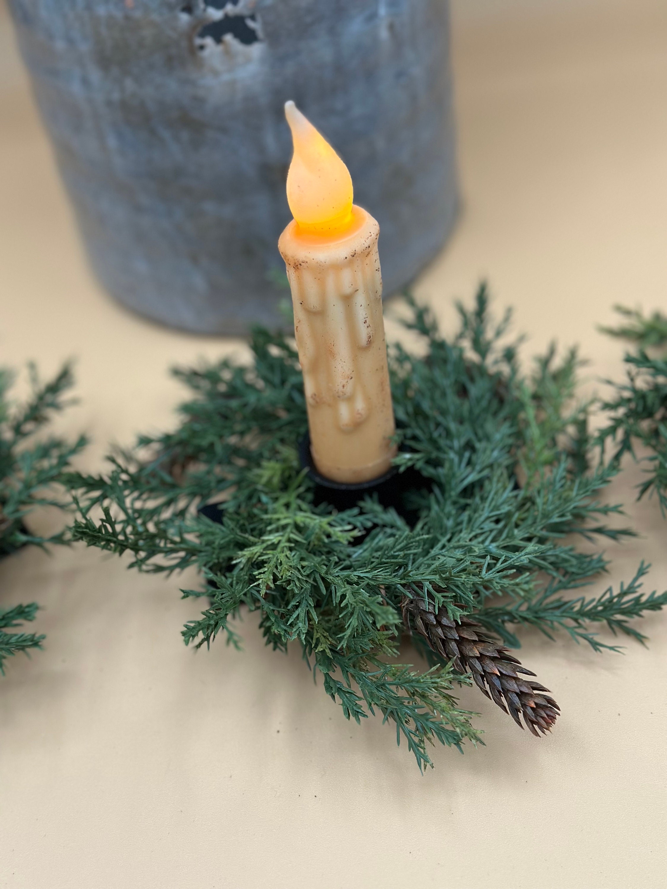 4in LED Dipped Timer Taper - Etsy