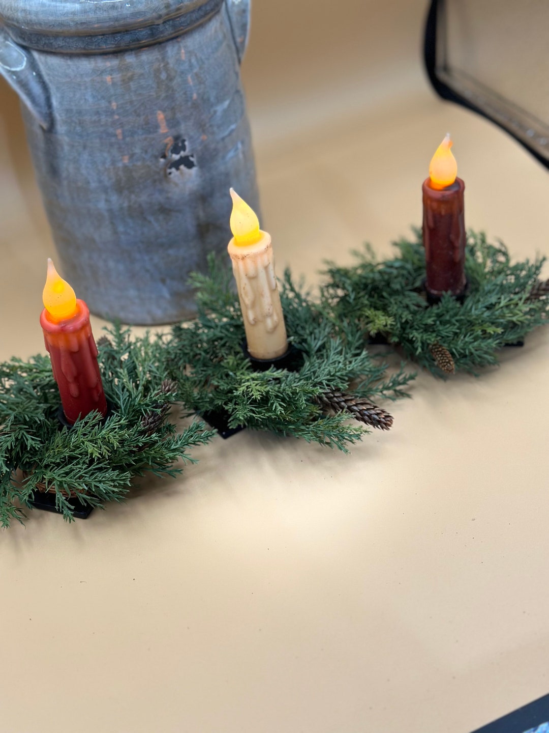 4in LED Dipped Timer Taper - Etsy