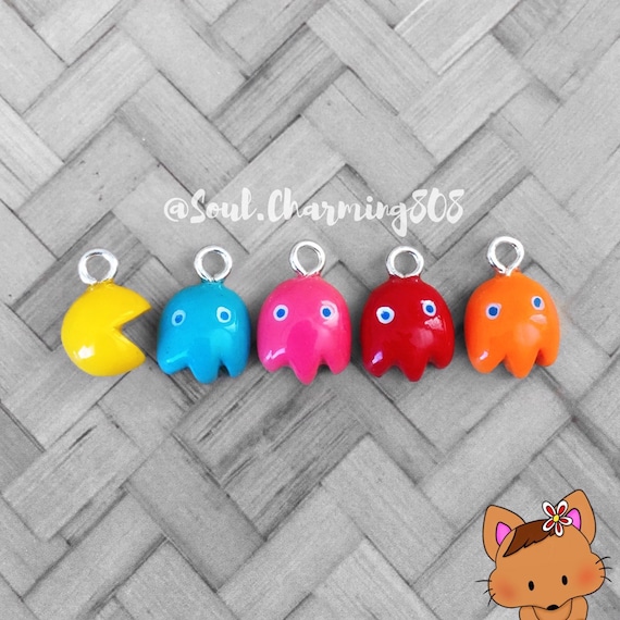 Pac-man Charm Set 5 Pc | Etsy