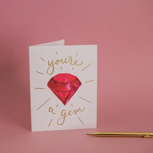 You're a Gem Greeting Card - Friendship Card, Gem Card, Foil Accented ...
