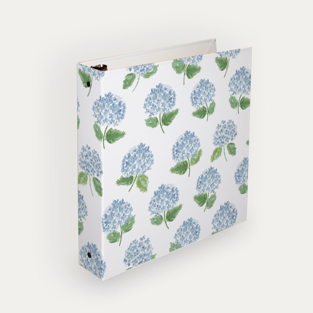 Recipe Binder - Hydrangea Floral - 3-ring Binder for Recipe Storage and ...