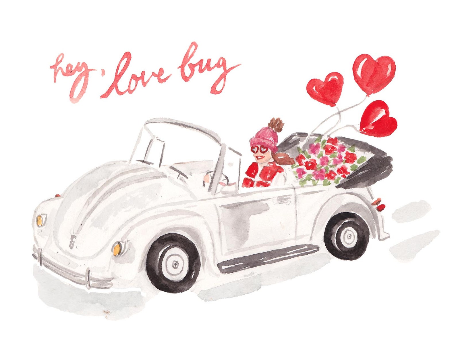 Love Bug Valentine Card Girlfriend Valentine Car Valentine - Etsy